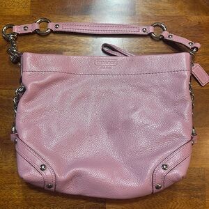 Coach | Bags | Coach Pink Leather Shoulder Bag | Poshmark